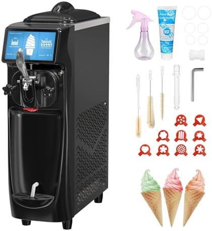 Amazon.com: VEVOR Commercial Ice Cream Maker, 10-20L/H Yield, 1000W ...