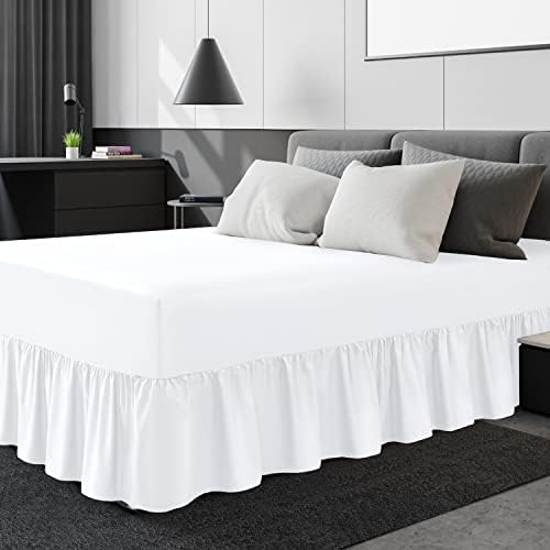 Linen Home Extra Deep Frilled Fitted Valance Sheet Single Bed Skirt ...