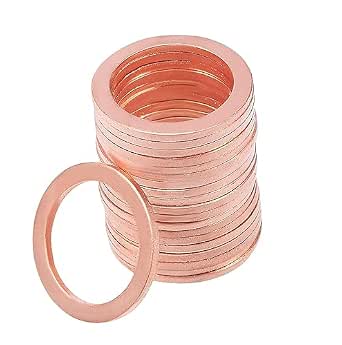Amazon.com: 50pcs M18 Copper Washers Flat Ring Sump Plug Oil Seal ...