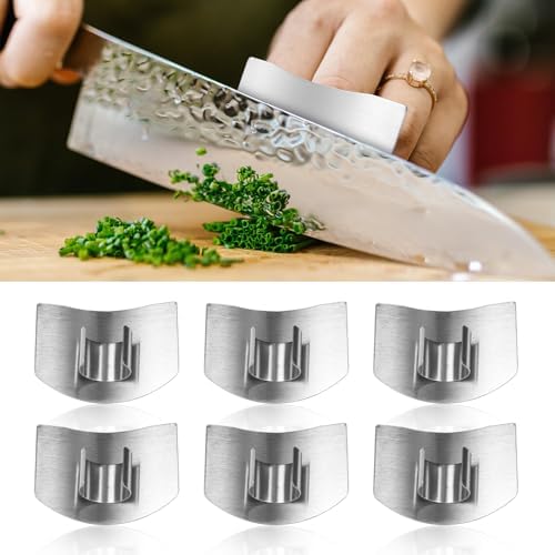 Amazon.com: 6pcs Stainless Steel Finger Guards for Cutting, Kitchen ...