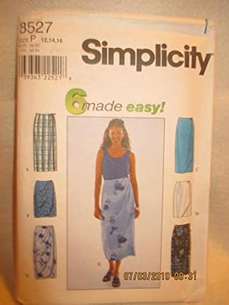 Simplicity 8527 Sewing Pattern for 6 Made Easy Skirts, Straight Skirts ...
