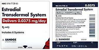 Sandoz ESTRADIOL 2XWEEKLY (AB1) 0.0375 MG PATCH (Box, 8 Patch)