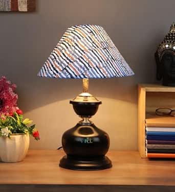 Buy VRCT Metal Beautiful Black And Gold Table Lamp With 10 Inch Shade ...