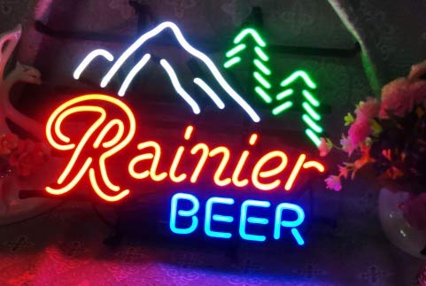 Rainier Beer Neon Sign 17x13 Real Glass Neon Sign Light for Beer Bar ...