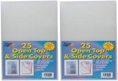 50 Pack of A4 Multi-Use Strong Plastic Top and Side Opening Wallets ...