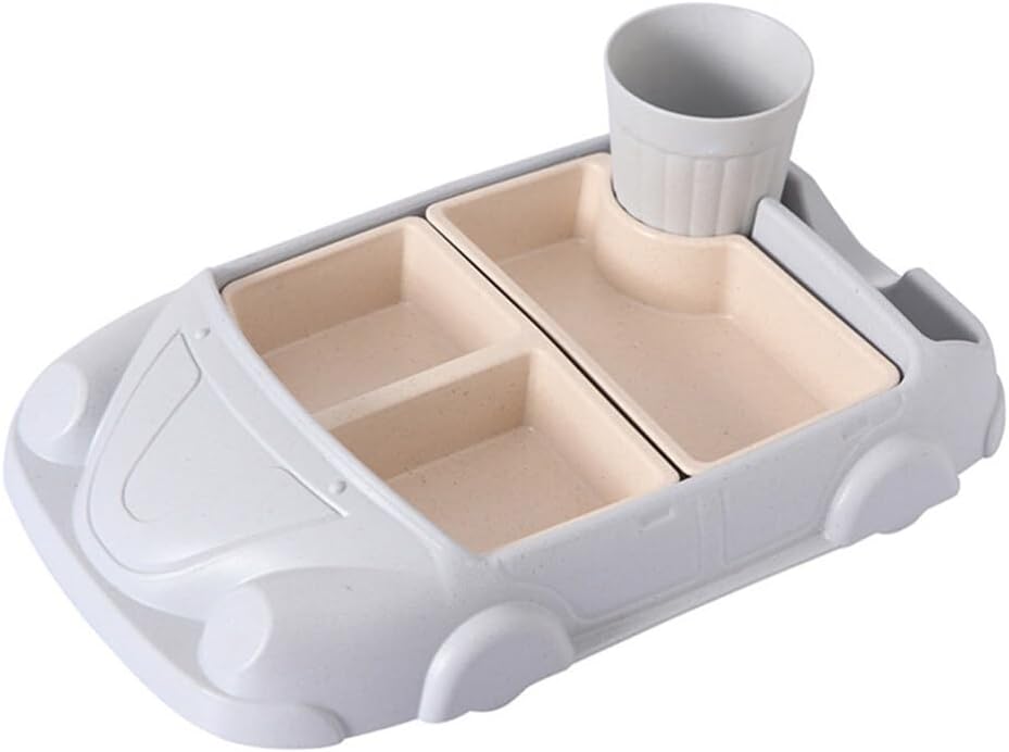 Amazon.com: Toyvian Toddler Plate Divided Meal Tray, Car Shaped Plate ...