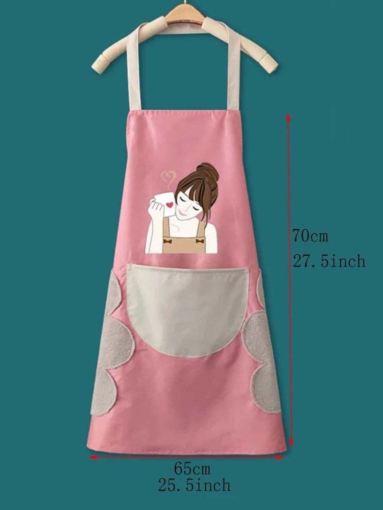 AP & ZP Cooking Apron | Adjustable Waterproof Chef Apron with Pocket Women's Housewife Kitchen ...
