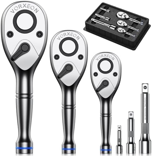 VORXEON 3 Pcs Ratchet Wrench Set With Extended Bars 2", 3", 5 ...