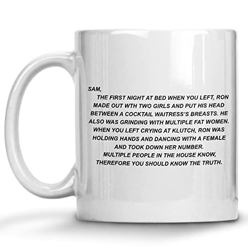 Amazon.com: Jersey Shore Mug, Mugs with Sayings, Note to Sam Mug ...