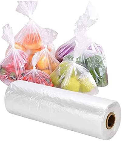 Efforias 500 Polythene Bags on a Roll Fruit Vegetable Clear Plastic ...