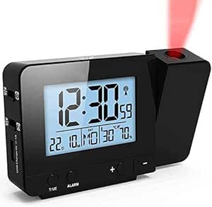 Amazon.co.jp: Atomic Projection Clock with Temperature - Ceiling/Wall ...