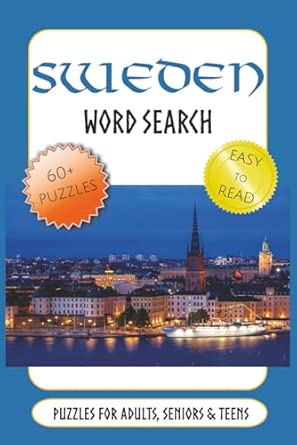 Sweden Word Search Puzzle Book: Word Searches with Easy to Read Print ...