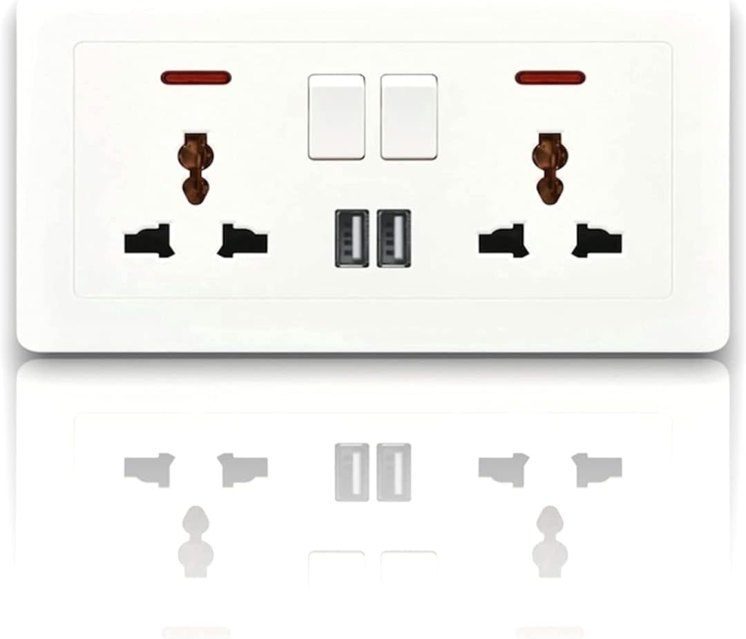 Ma Fra Mk Logic Plus K2747 Whi 13A Double Pole Switchsocket, 2 Gang ...