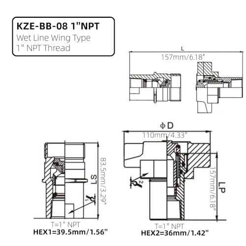 Snapklik.com : 1 NPT Wet-Line Wing Nut Heavy Duty Hydraulic Quick ...