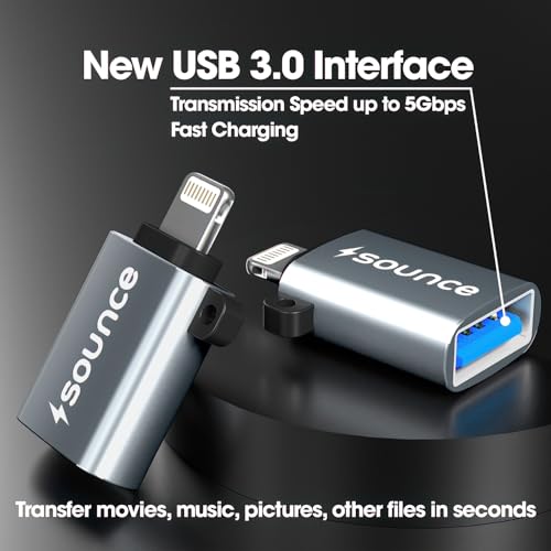 Sounce USB OTG for iPhone /iPad, Lightning OTG Pendrive Adapter ...