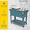 Amazon.com : Permasteel 80-Qt Rolling Patio Cooler with Storage Shelf ...