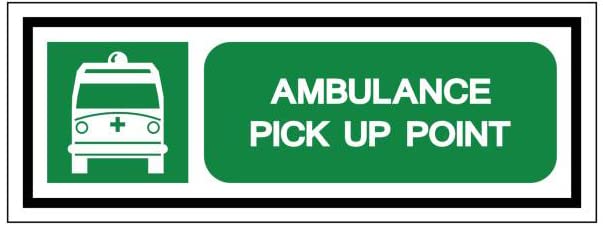 Buy Ambulance Pick up Point Sign, PVC Waterproof Sticker Online at Low ...
