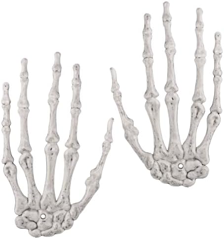 Amazon.com: Aiffort 2 Pairs Halloween Skeleton Hands Plastic Hand ...