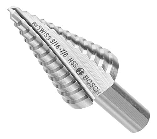 Amazon: Bosch 3/16 In. to 7/8 In. High-Speed Steel Turbo Step Drill Bit ...