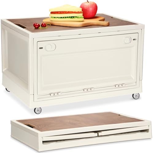 Amazon.com - Burbell 2 Pcs Foldable Camping Storage Bins with Wood ...