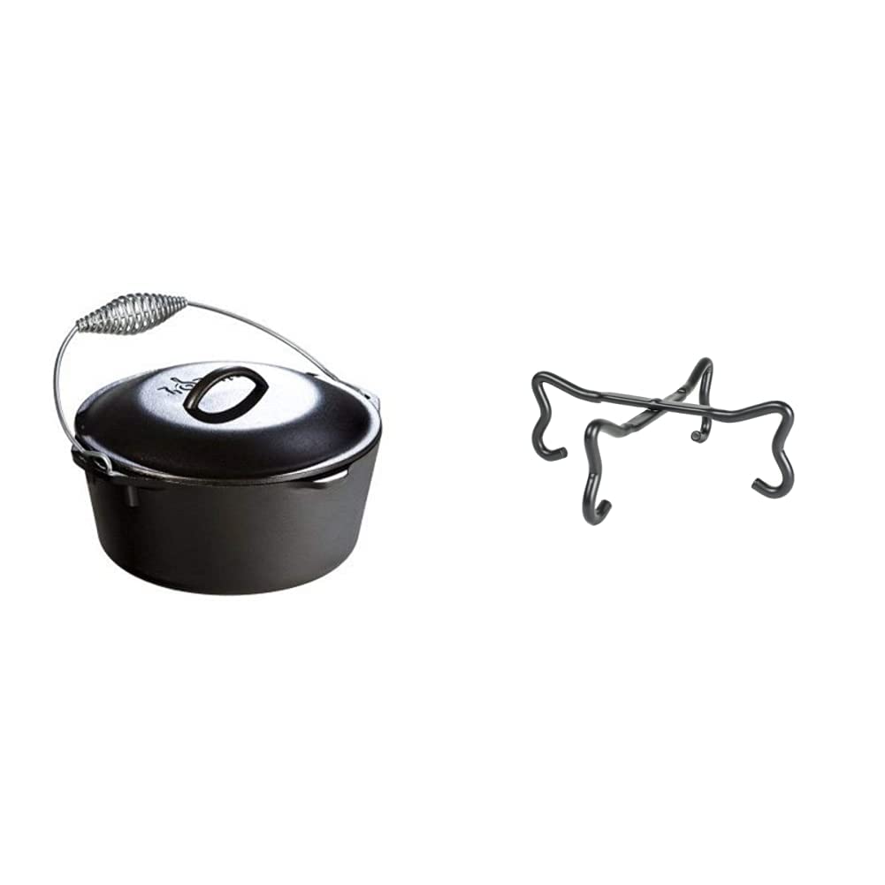 Amazon.com: Lodge L8DO3 Cast Iron Dutch Oven (5-Quart) and Lodge 4-in-1 ...