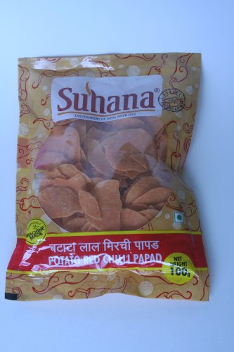 Amazon.com : Suhana Potato Red Chilli Papad(3.5oz., 100gm : Indian Food ...