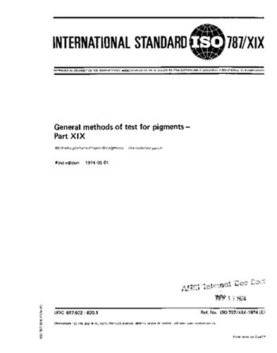 ISO 787-19:1974, General methods of test for pigments - Part 19 ...