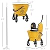 Amazon.com: HOMCOM Mop Bucket with Wringer on Wheels for Floor Cleaning ...