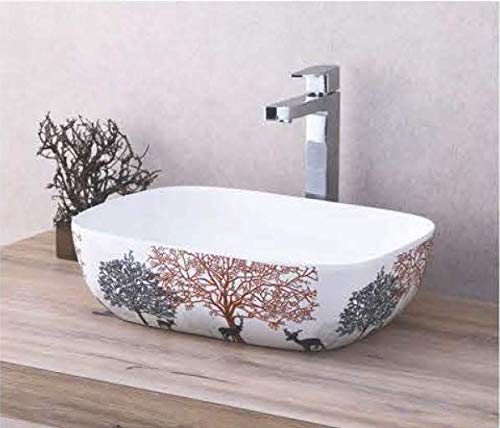 SELVI TF - 002 (18''X12''X05'') ART COLOUR WASH BASIN OVER OR ABOVE ...