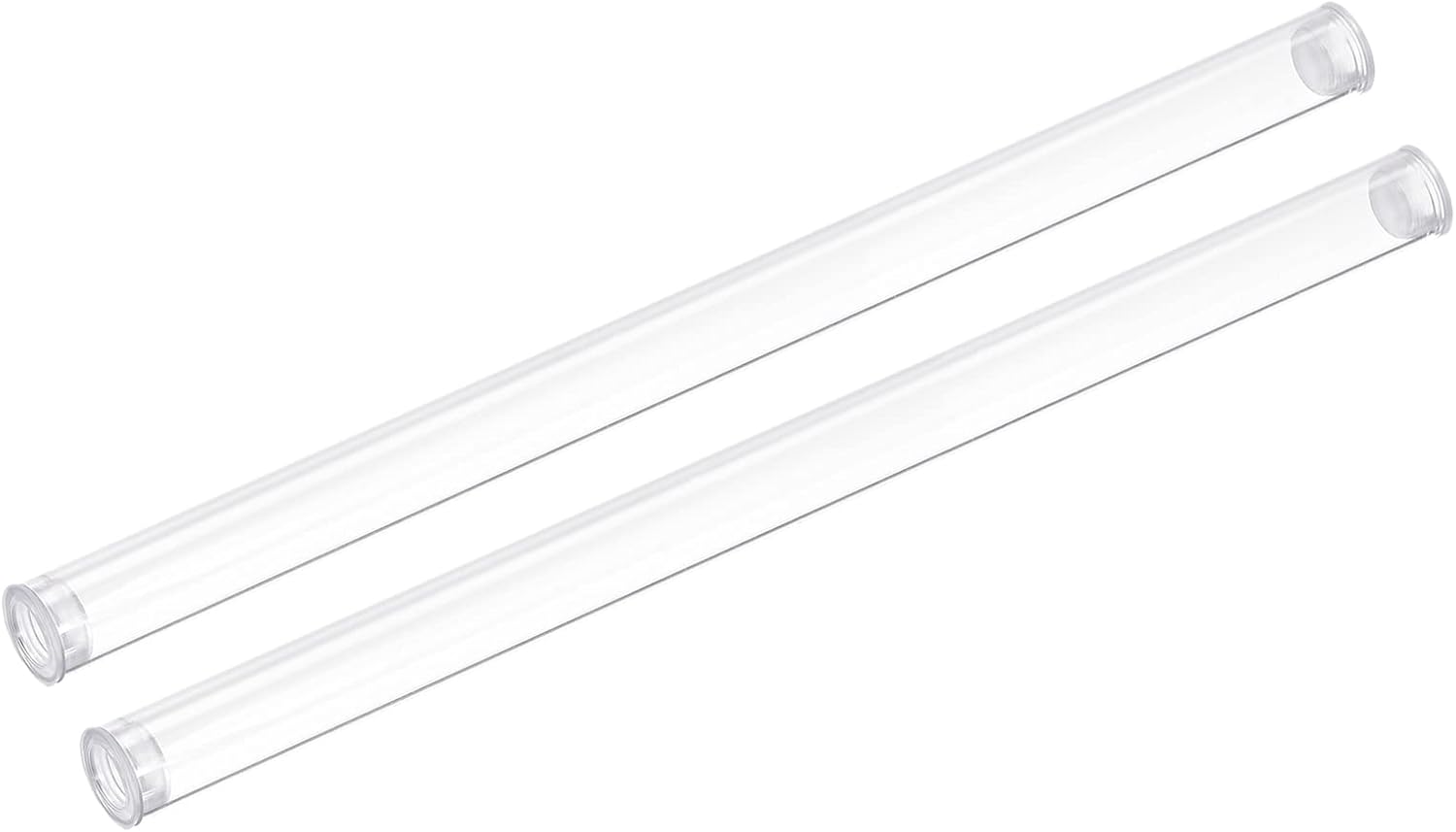 PATIKIL Clear Rigid Tube Round Plastic Tubing with End Caps ...