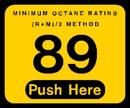 Amazon.com - VIS Gasoline and Diesel Sticker, Octane Rating Gasoline ...