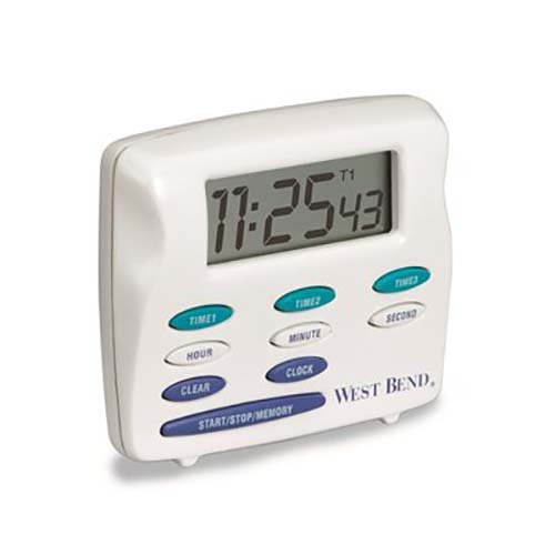 Amazon.com: West Bend 40053-DS Triple Timer with Clock, White : Home ...