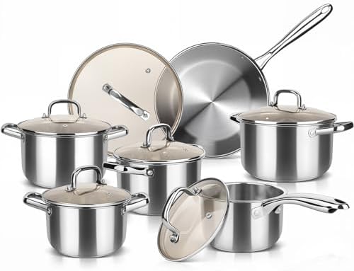 Amazon.com: Ecolution Classic Stainless Steel Pots and Pans Set ...