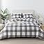 Amazon.com: Caressma White Gray Plaid Comforter Set King, Farmhouse ...