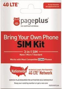 Amazon.com: Page Plus SIM CARD 4G LTE 3 in 1 Sim Kit, Black (Nano-Micro ...
