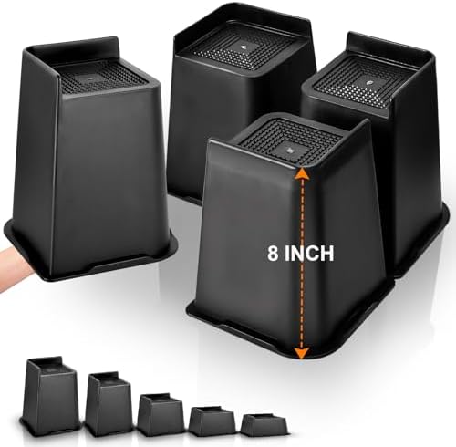 Amazon.com: HANIHUA Adjustable Bed Risers 10 inch Heavy Duty (Set of 4 ...