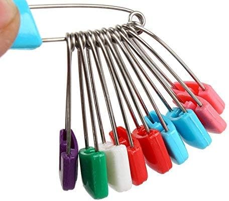 Yosoo 50 Pack/100 Pack Assorted Color Baby Plastic Head Safety Pins ...