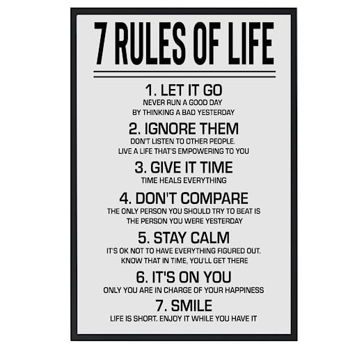 Amazon.com: 7 Rules of Life Poster Print - Motivational Wall Art - 11 x ...