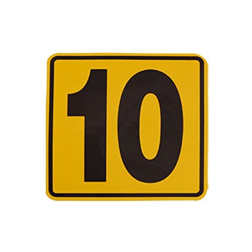 Alcoa PrimeBlack Race Number 10 Yellow Square Sticker Decal for Car ...