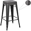 Amazon.com: AC Pacific Backless Metal Barstools, Modern Industrial ...