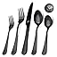 Amazon.com | Matte Black Silverware Set , Satin Finish 20-Piece ...
