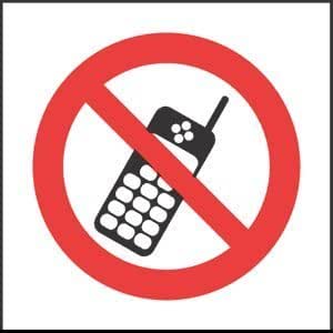 Perfect Safety Signs Prohibition Sign - No Mobile Phones (Self Adhesive ...