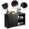 Amazon.com: DORTALA Buffet Sideboard Cabinet, Wood Kitchen Storage ...
