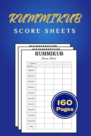 Rummikub Score Sheets: 160 Score Sheets for Scorekeeping, Scorebook for ...