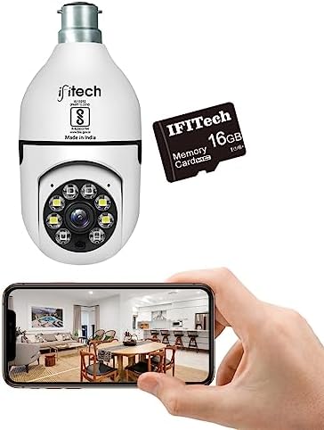Buy IFITech Bulb Shape Indoor HD 3MP CCTV WiFi Camera | Motion Sensor ...