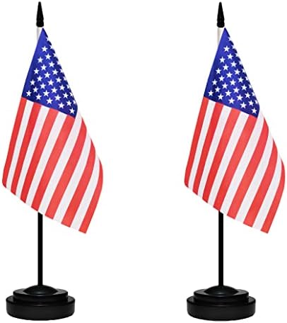 Amazon.com: G128 American USA Deluxe Desk Flag Set | 8.5x5.5 In ...