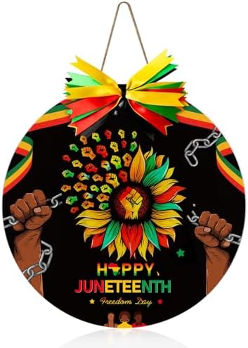 Amazon.com: Happy Juneteenth Wooden Hanging Sign Indenpendence Day Door ...
