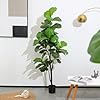 Amazon.com: LUWENER 6ft Artificial Fiddle Leaf Fig Tree Plant,Fake Ficus Lyrata in Pot,Ficus ...