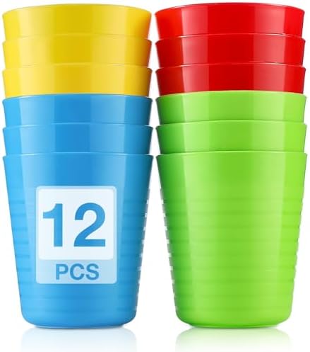 Amazon.com: Klickpick Home - Set of 16 Kids Plastic Cups - 12 Ounce ...