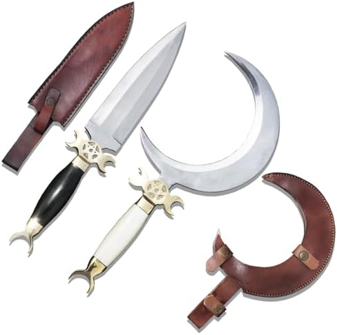 Amazon.com : 2Pcs Crescent Moon Shaped Knives Set, Druid's Crescent ...